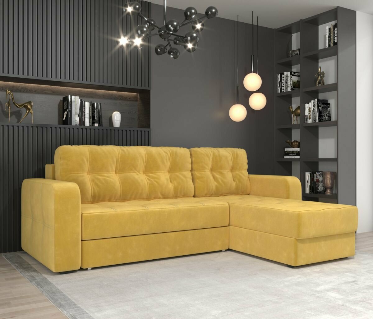 Диван угловой Лаки желтый