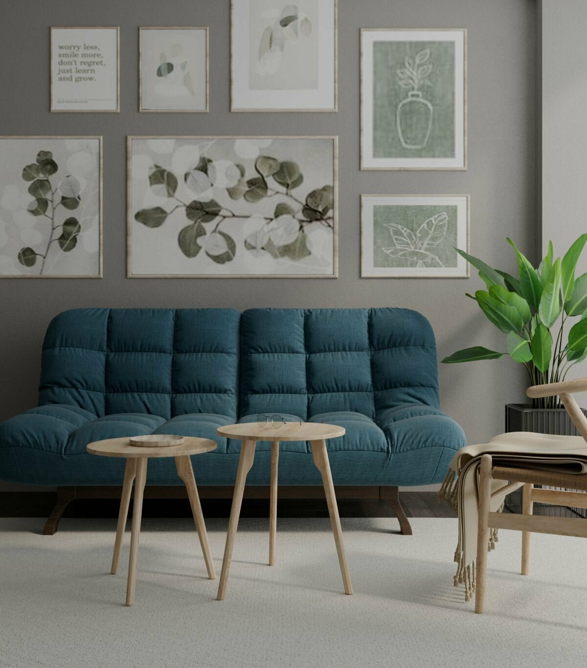 Диван прямой Тарли бирюзовый