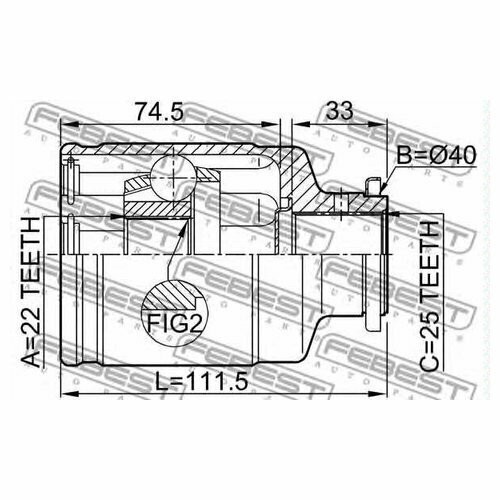 ШРУС Febest 08111001 для Subaru Forester, Impreza, Legacy I, II, Leone