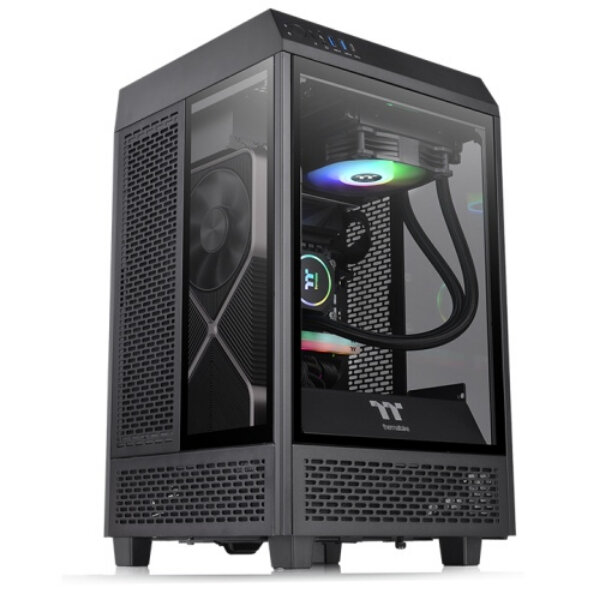 Компьютерный корпус Thermaltake The Tower 100 черный без БП ATX 2x120мм 2xUSB 3.0 1xUSB3.1 audio bott PSU