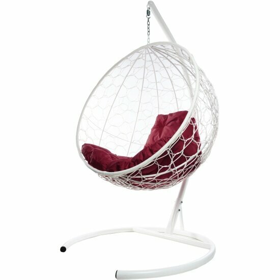 Подвесное кресло кокон M-group Круг ротанг белый+борд подуш