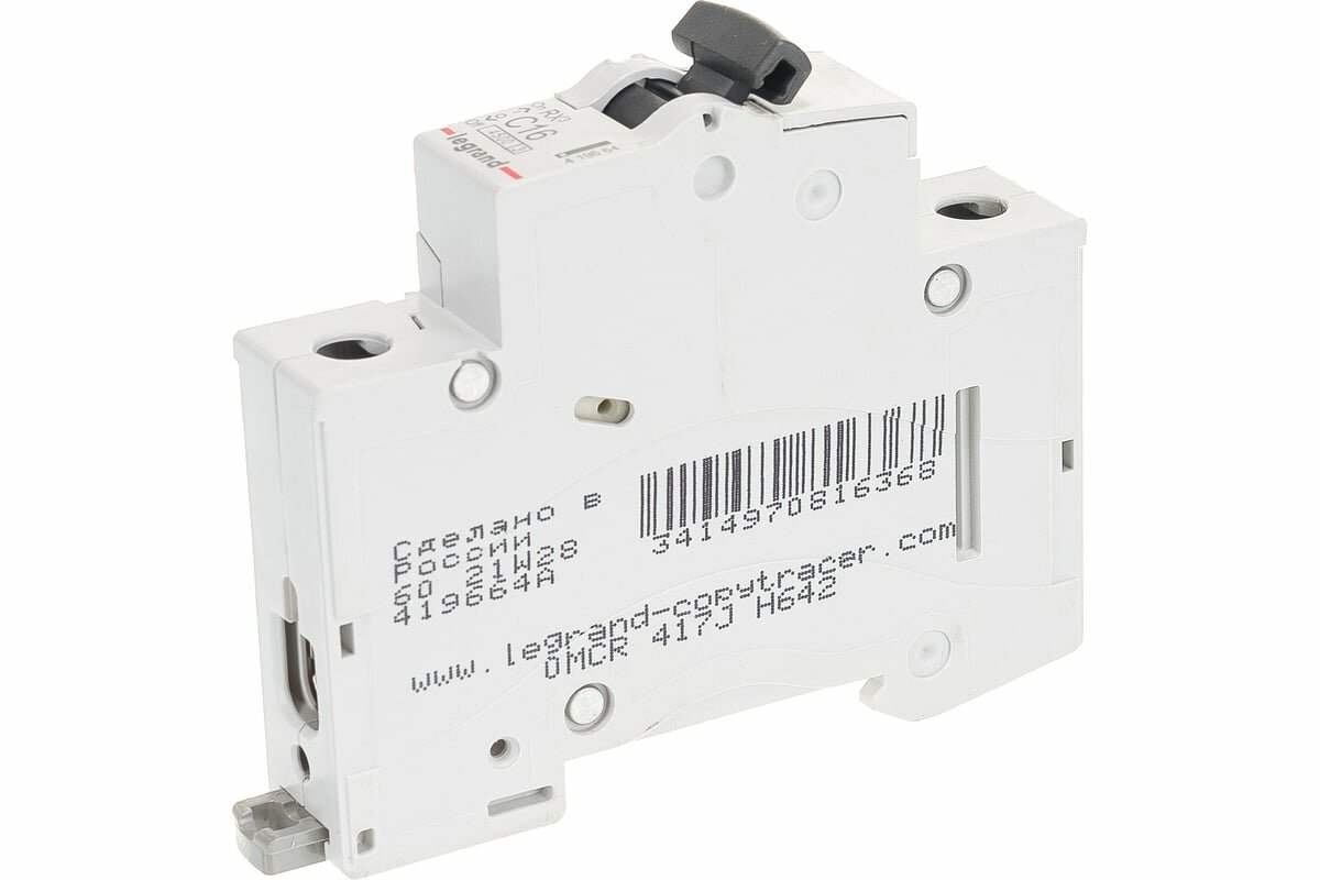 Legrand Rx3 автоматический выключатель 16A 1п характеристика C 4,5 кА 419664