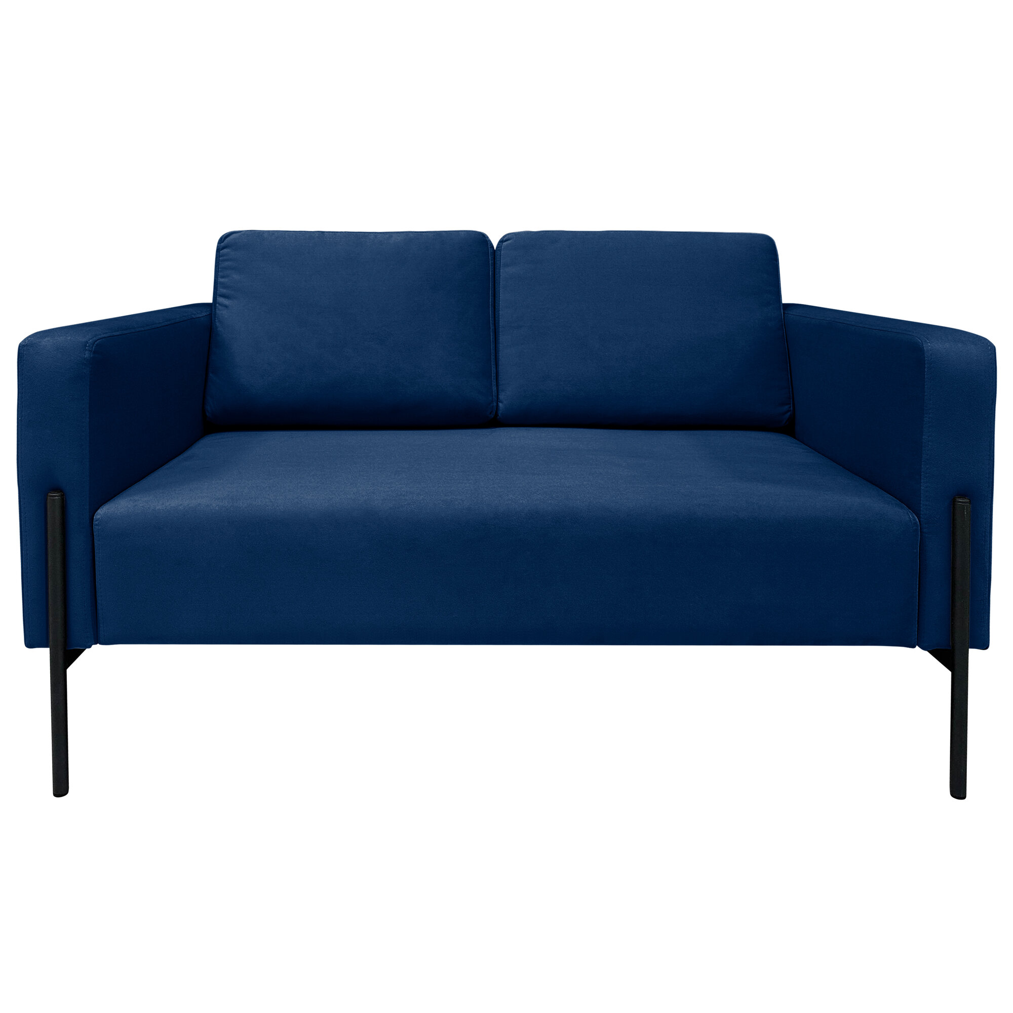 Диван прямой Офис подлокотниками, синий велюр