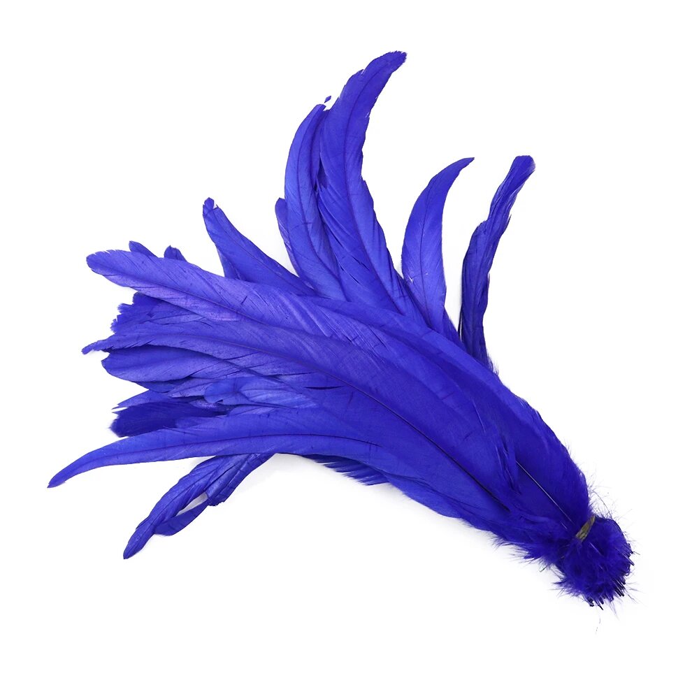 Синие перья для декора 25-30 см, 100 шт, Royal Blue