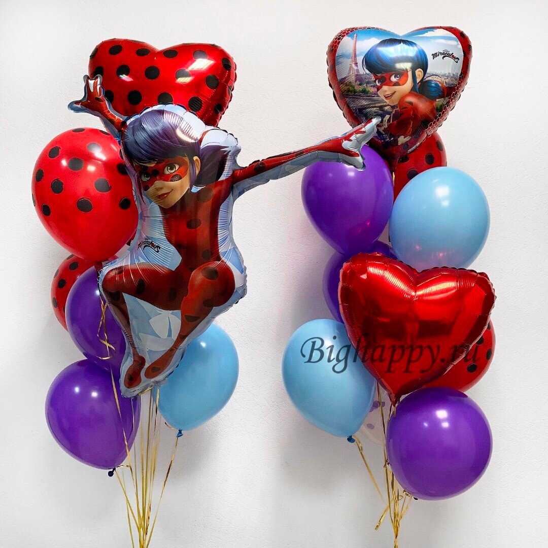 Композиция из шаров "Леди Баг"