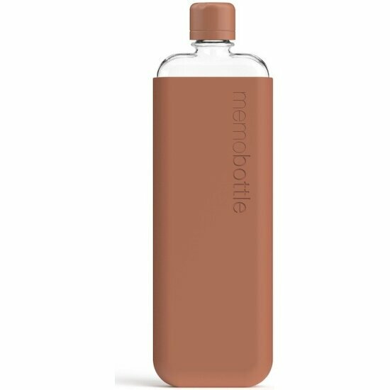 Бутылка Memobottle с силиконовым чехлом Slim, коричневый