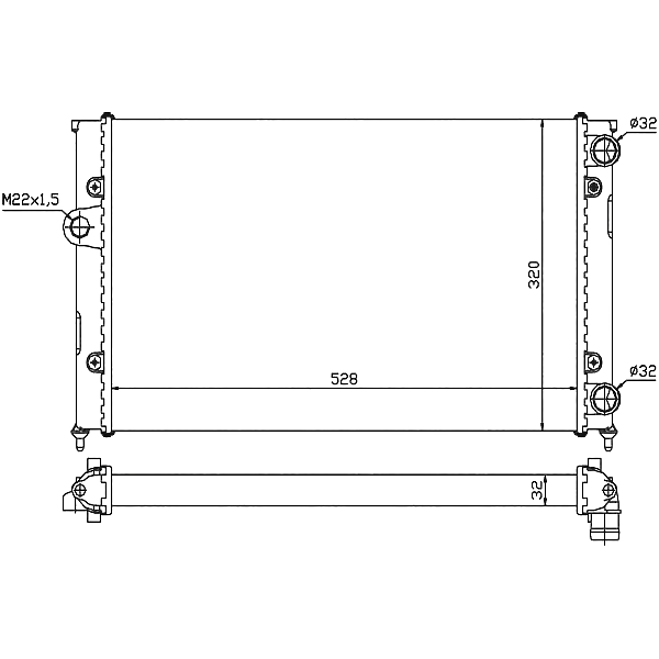 STELLOX 10-25005-SX (1025005_SX / 1H0 121 253 R / 1H0 121 253 S) радиатор системы охлаждения\ VW Golf (Гольф) / vento 1.8