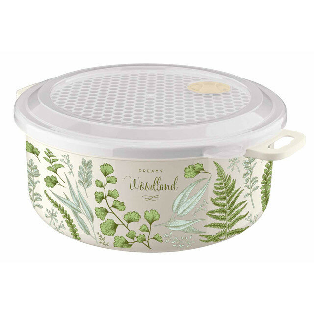 Емкость бытпласт Phibo 0,95л 18,8х19х9,1см круглая с ручками и паровыпуском пластик