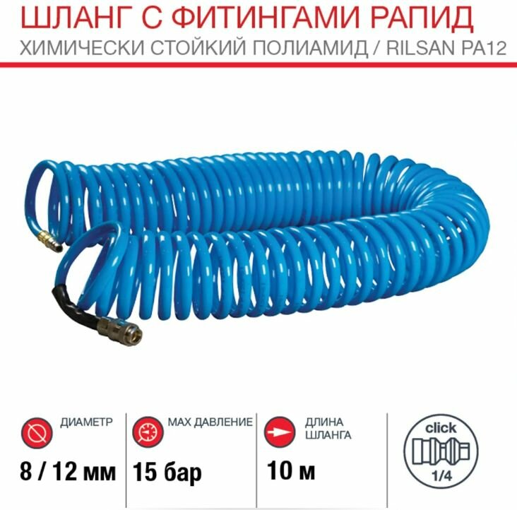 Шланг воздушный полиуретановый Fubag 8х12 мм 10 м