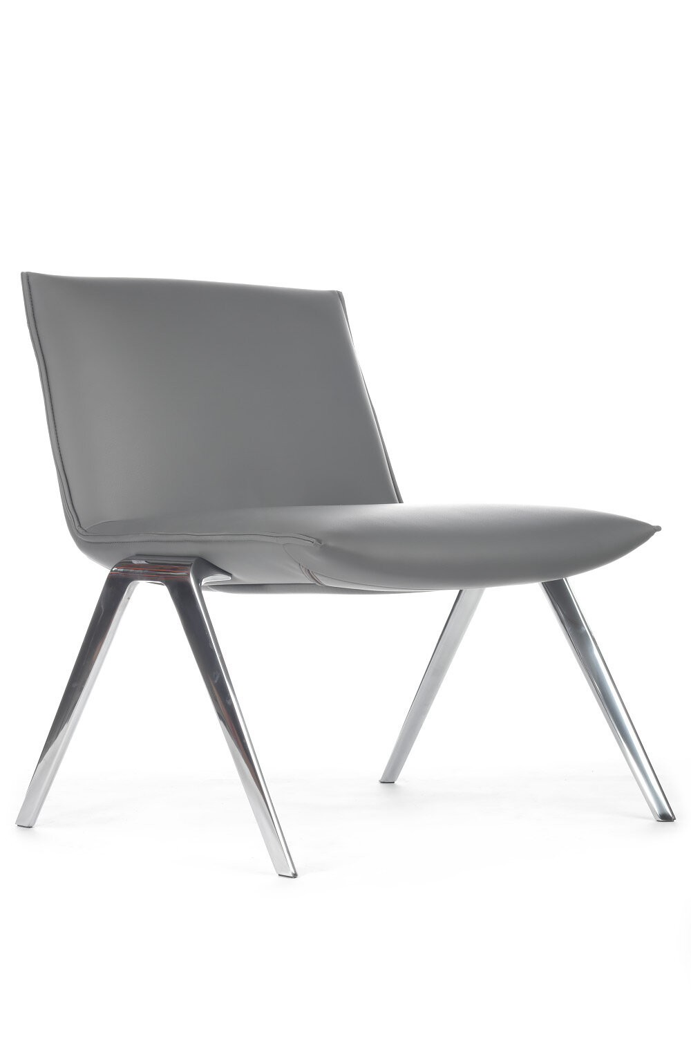 Кресло Essex F2313 STOOL MARKET серый, экокожа, металл, мягкое сиденье, без подлокотников