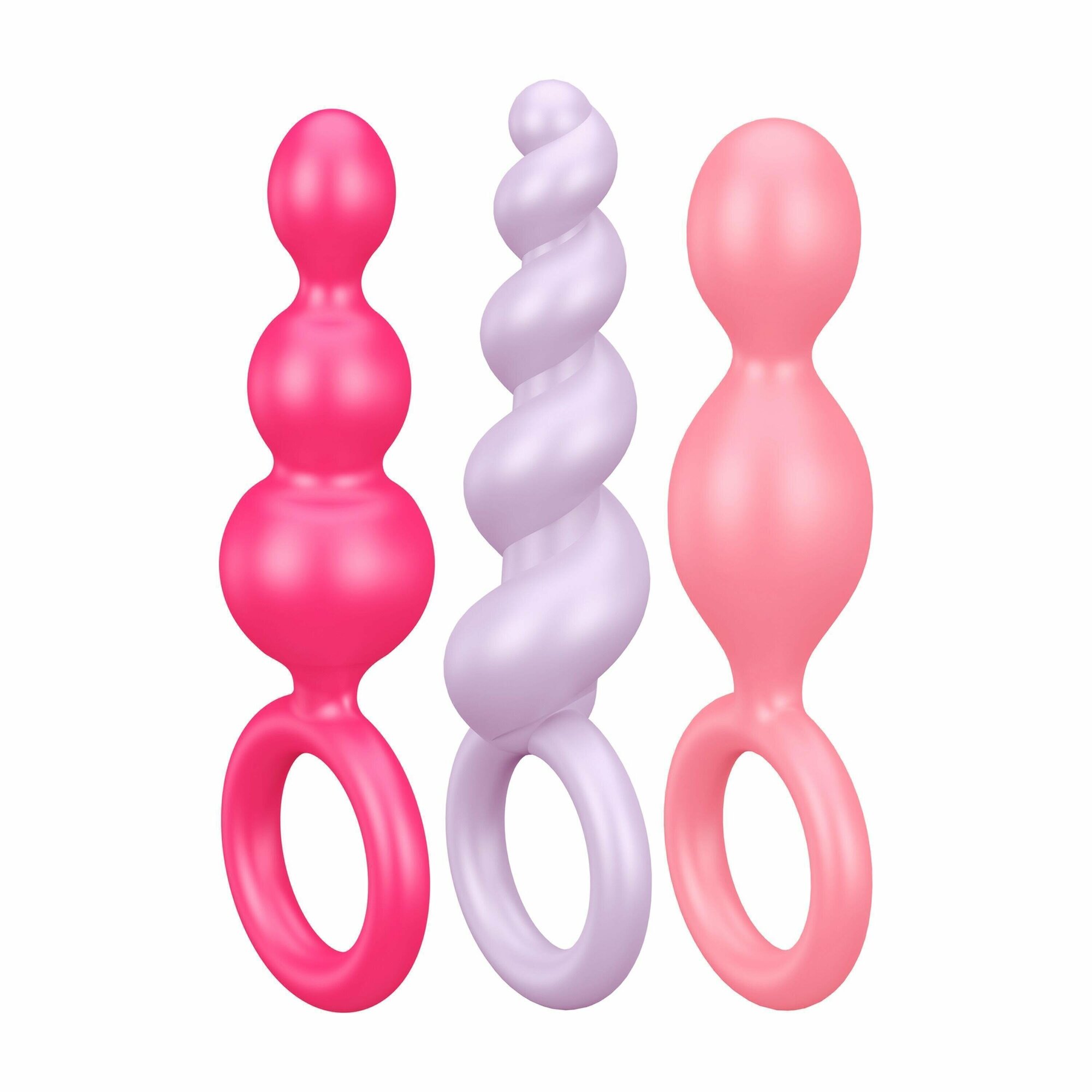 Анальные пробки Satisfyer Plugs, 3 шт, цветные