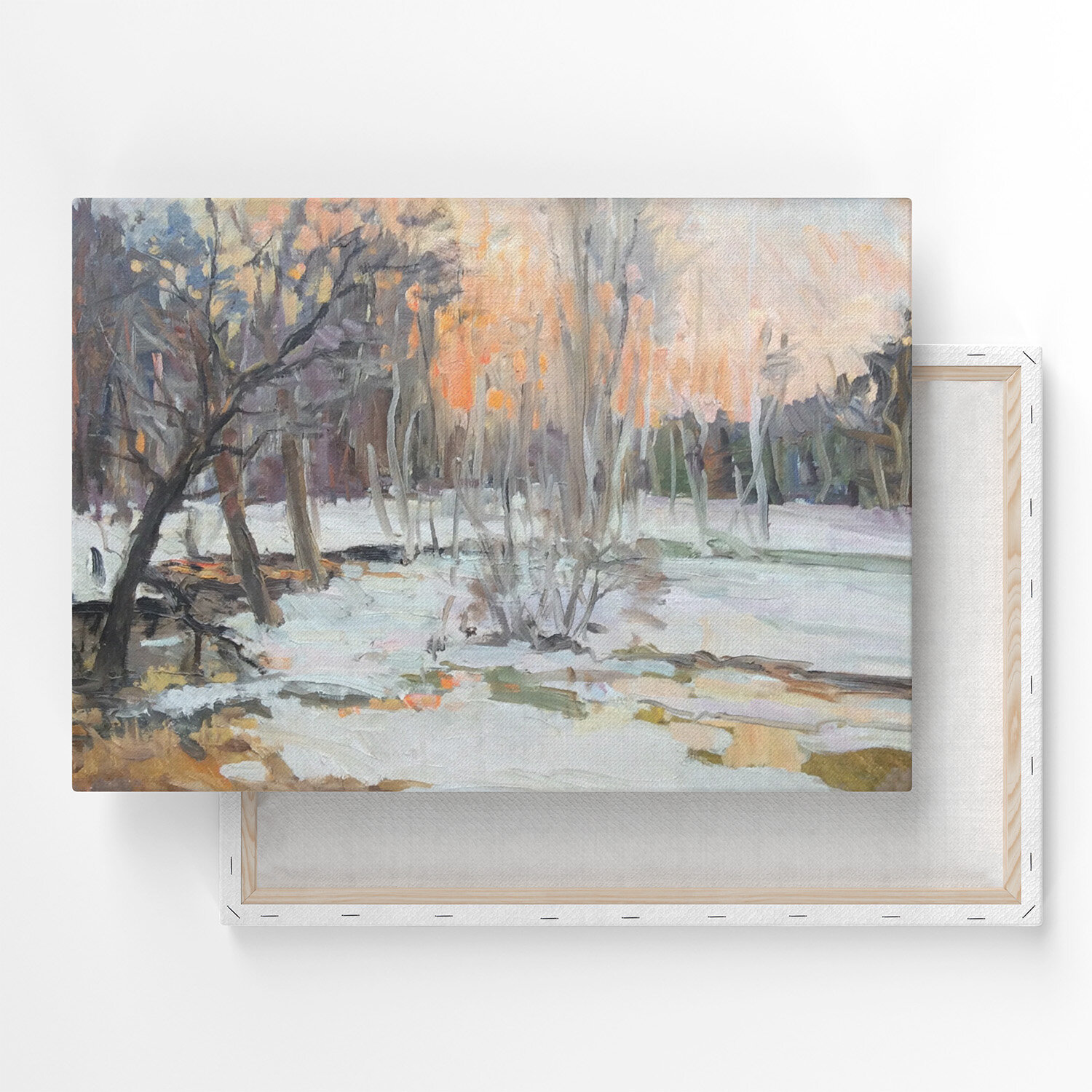 Картина на холсте, репродукция / Зимний пейзаж / Размер 30 x 40 см