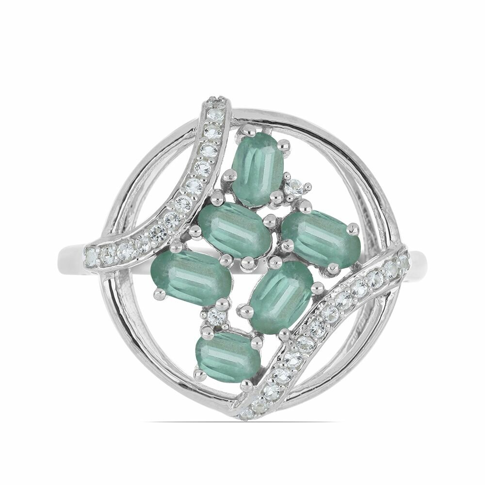 Кольцо, серебро, 925 проба, родирование, кианит