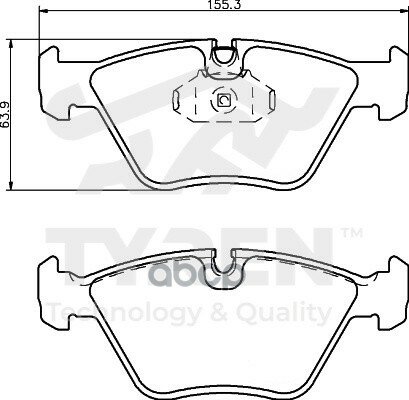 Колодки тормозные дисковые BMW X3 (E83) 04>, 3 (E46) 98> TYREN арт. TYR1210601