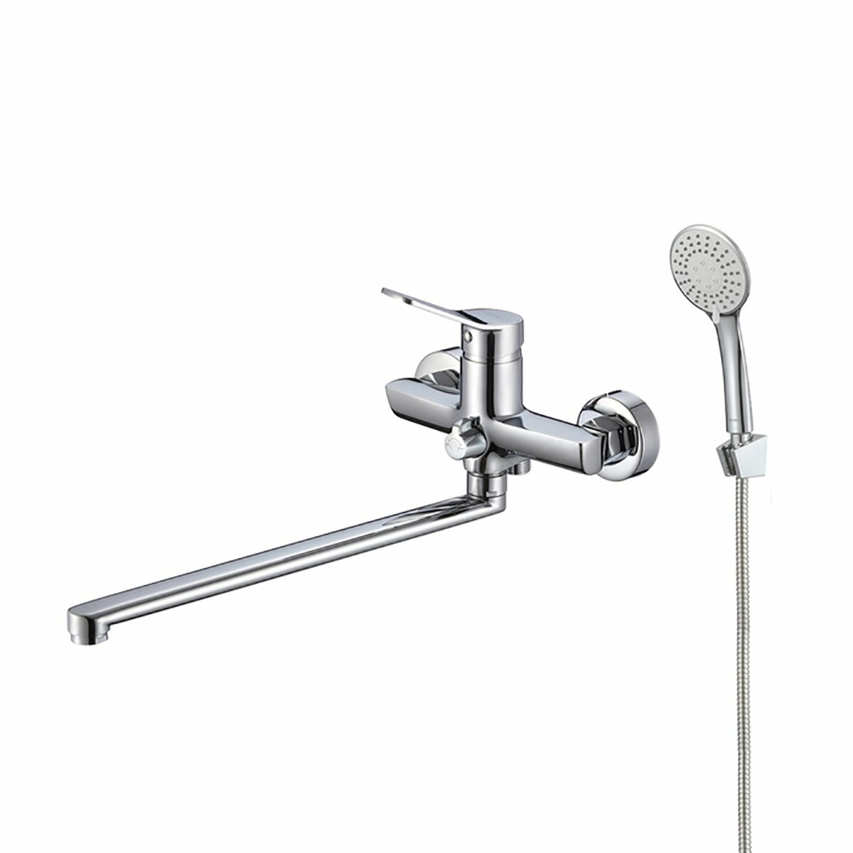 Смеситель для ванны с душем Milardo Enjoy, с длинным изливом, глянцевый хром