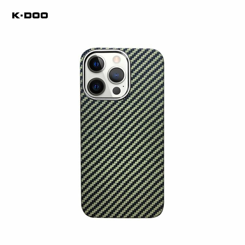 Чехол на iPhone 12 PRO MAX, кевлар (арамид) сверхпрочный, темно-зеленый