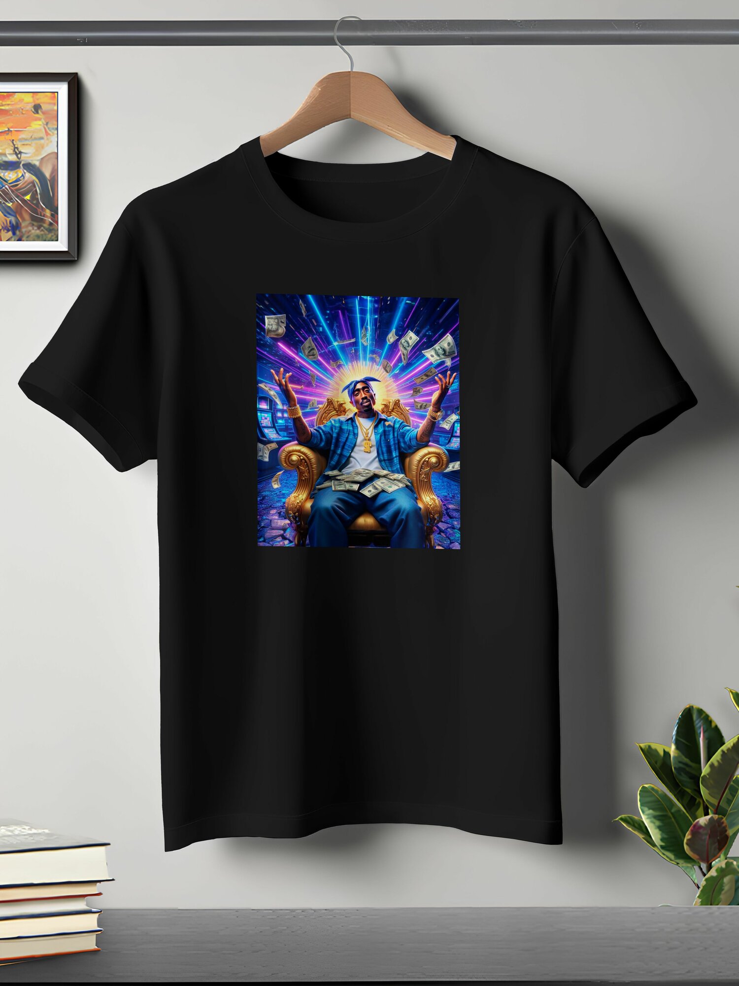 Футболка  Детская ONEQ 158 (13-14) размер с принтом Tupac, черная