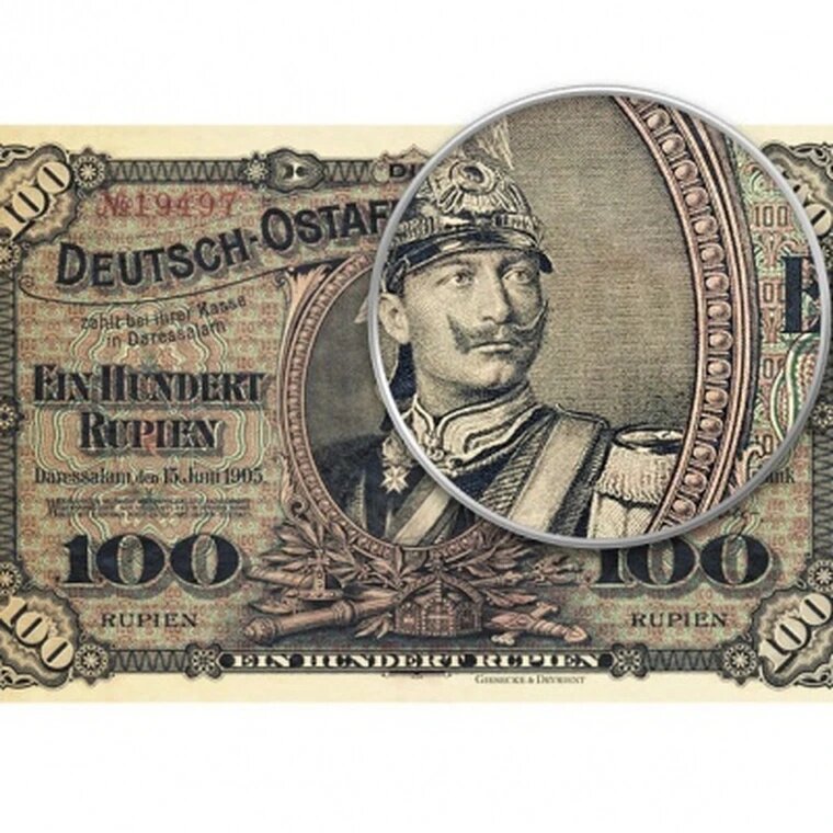 100 рупий 1905 года Германская Восточная Африка сувенирная копия, банкноты и купюры редкие коллекционные