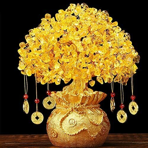 Natural Lucky Tree Fake Plant, Денежное дерево по фен-шуй, для дома и офиса, для спальни 18 см