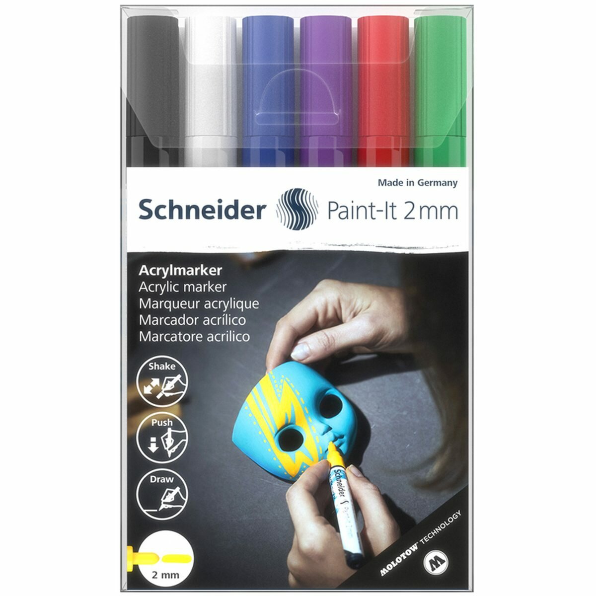 Набор маркеров акриловых Schneider Paint-it 310 (2мм, 6 цветов) 6шт. (120195)