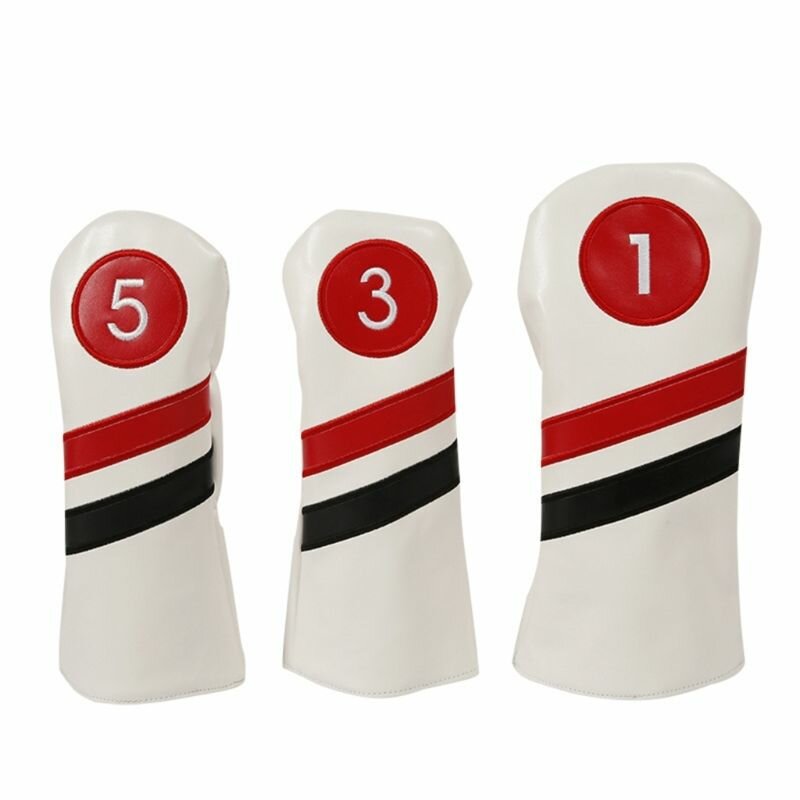 Упаковка из 3 предметов, деревянный чехол для клюшки гольфа-белый