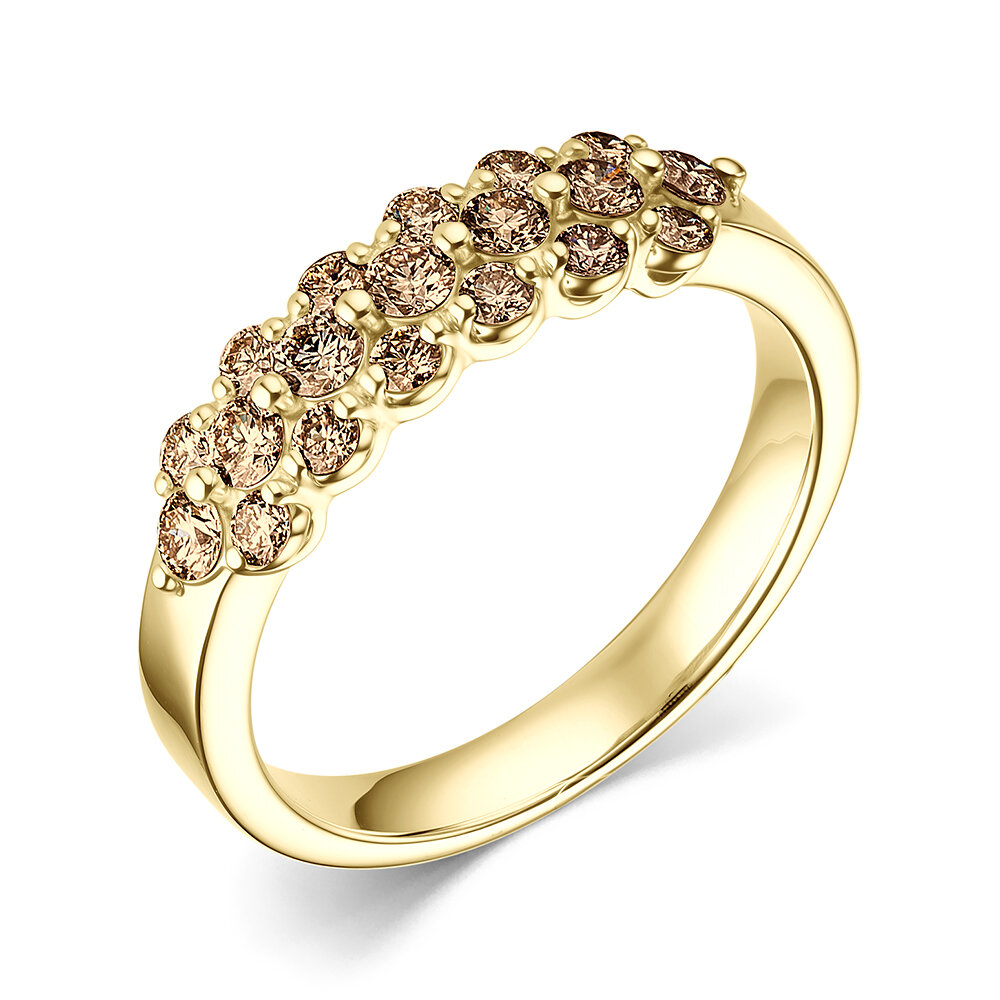 Кольцо, желтое золото, 585 проба, бриллиант