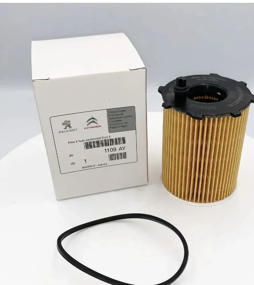 Фильтр масляный Citroen 1109AY Berlingo C1 C2 C3 C4 C5 DS3 206 C4 Picasso Jumpy 308 208 508 4008 Partner