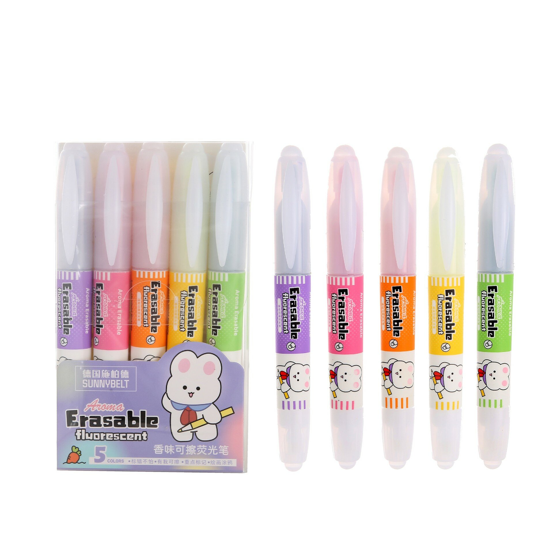 Маркеры, стираемые, с ароматом лопаты, 5 шт