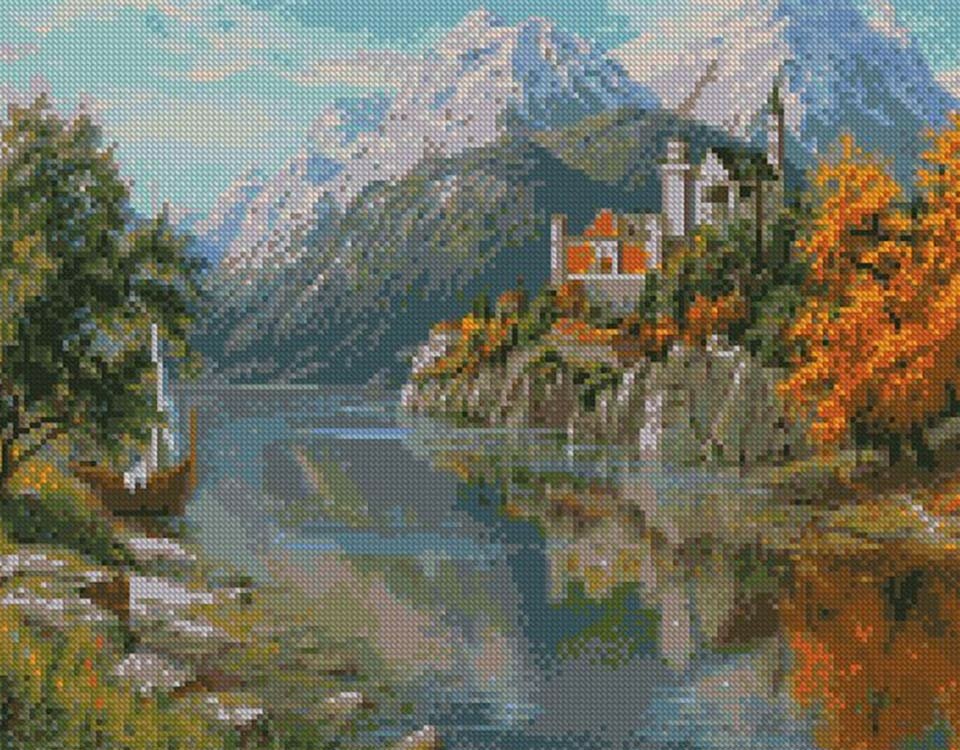 Алмазная мозаика "Замок у гор"