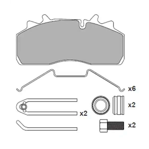 WUHLERMANN 31010007 колодки тормозные wva29159 / 29126 c р / к под датч, перед / зад дисковый тормоз wabco