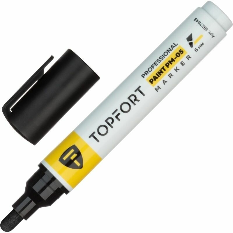 Маркер Topfort "Paint", лаковый, 6 мм, черный (ZP1800)