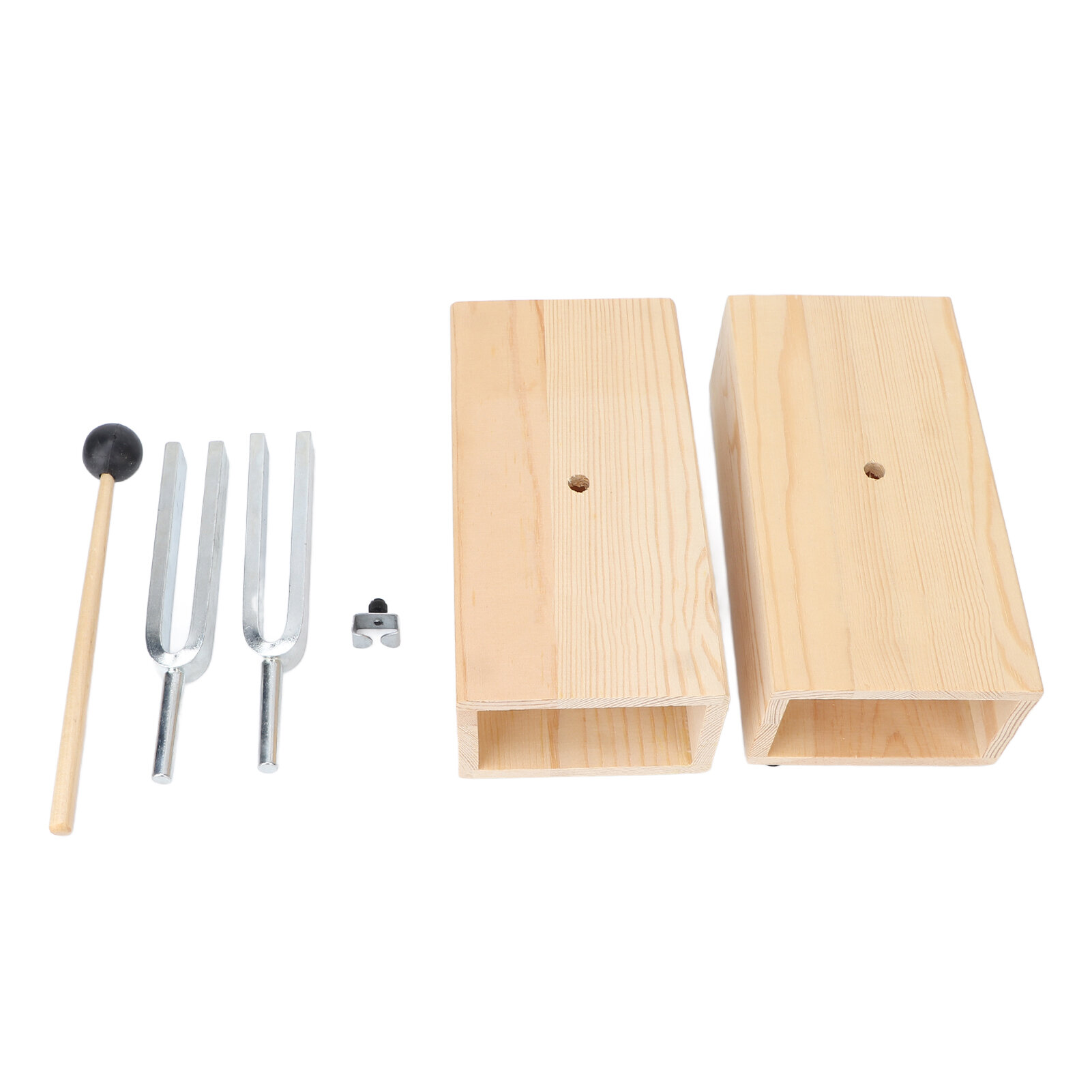 Камертон 440 Гц из нержавеющей стали, резонансный вибрационный экспериментальный инструмент с деревянным резонаторным корпусом