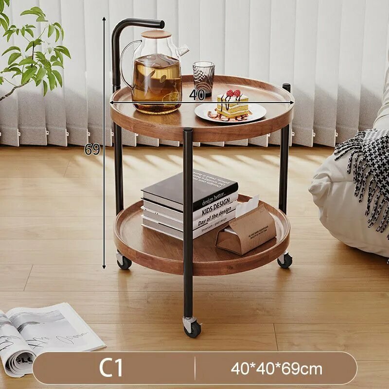 Журнальный стол, Приставной столик, мебель стол, c колесами, Можно перемещать, 40х40х69 см