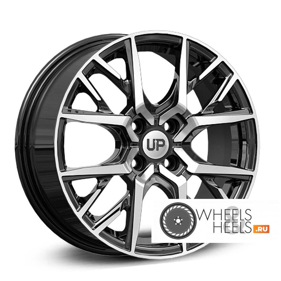 Диск автомобильный литой Wheels UP Up124 16x6.5 4x108 et37.5 dia63.35 Черный с полированной лицевой поверхностью