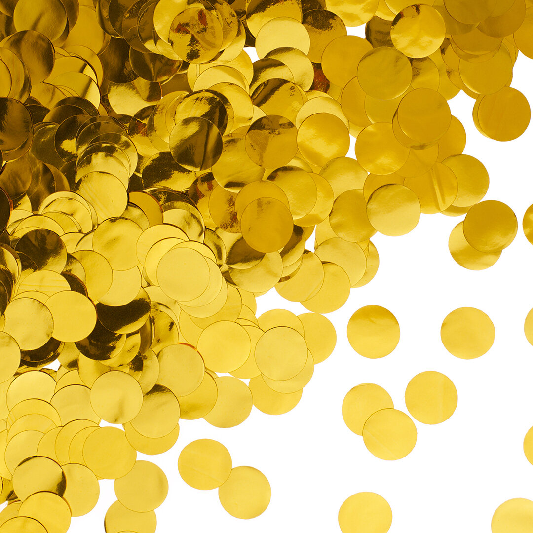 Конфетти Волна веселья Фольга круг золото металлик 2 см 50 г