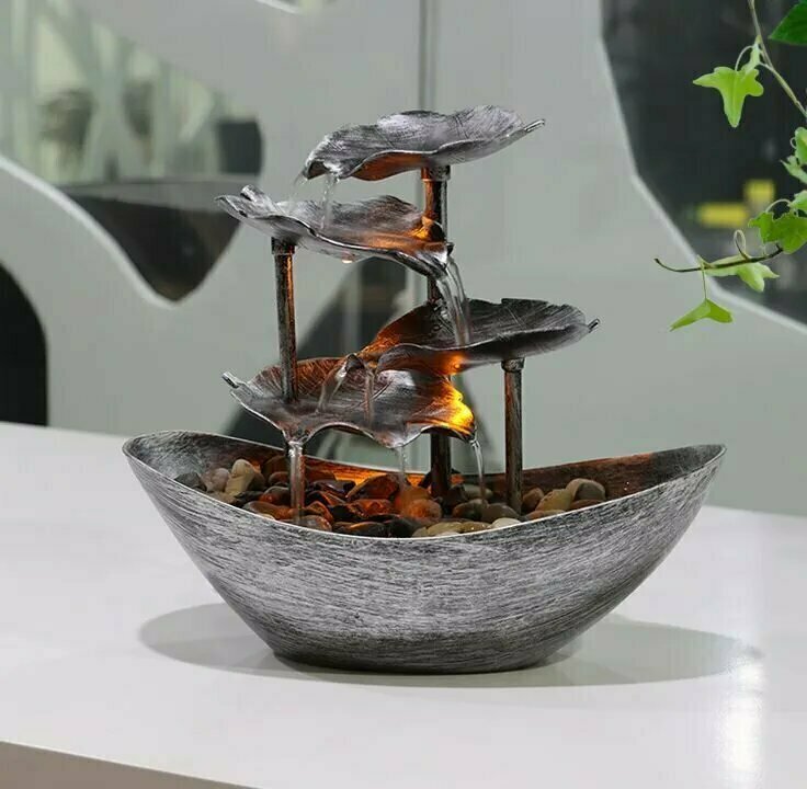 Фонтан настольный " Лотос " декоративный комнатный , интерьерный от сети