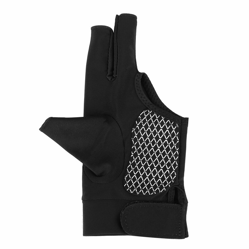 Перчатки для бильярда Boodun Unisex Adults, 3-пальцевые, для игры в бильярд (черные, L)