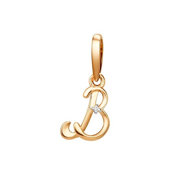 Подвеска, красное золото, 585 проба, родирование, фианит