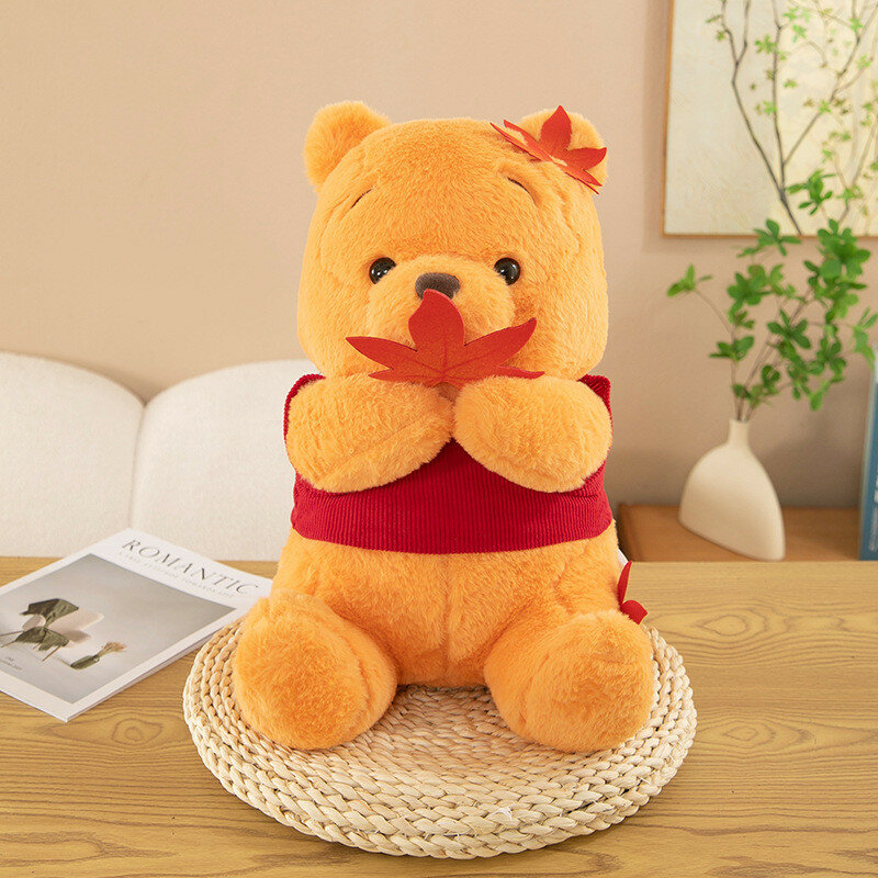 Soft and cozy maple leaf winnie the pooh большой плюшевый медведь игрушка для детей и взрослых