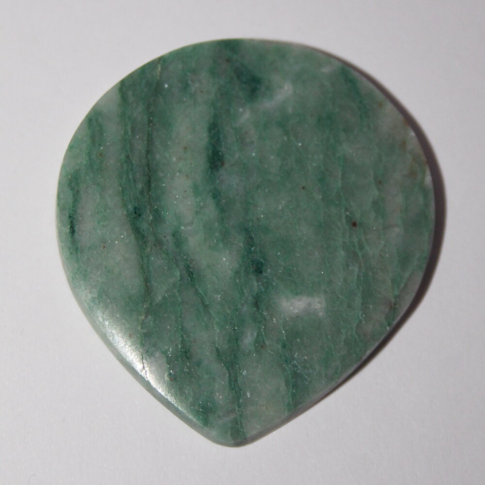 Кабошон лиственит, натуральный камень, 35х32х3 мм, Урал, "True Stones"