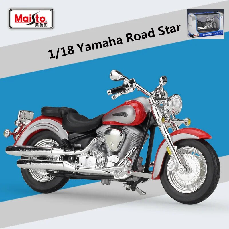 Maisto 1:18 Yamaha Road Star металлическая модель мотоцикла, With retail box