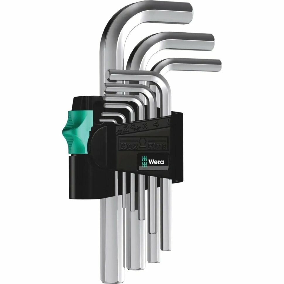 Набор ключей Г-образных 1,5-10 мм 9 предм. WERA Hex-Plus 950/9 SM N 021406, 1354771