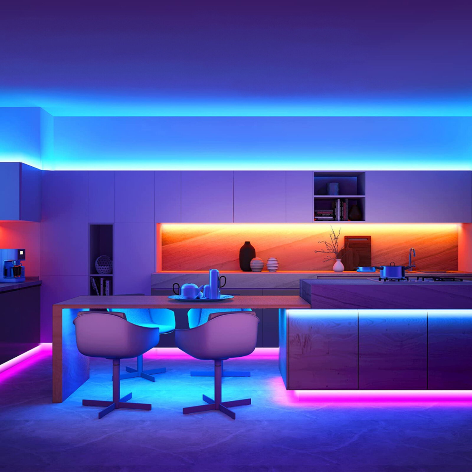 Светодиодная лента RGB для ТВ, игрового монитора, ПК, с питанием от USB, многоцветная меняющаяся светодиодная подсветка, водонепроницаемая, для украшения бара, освещения комнаты