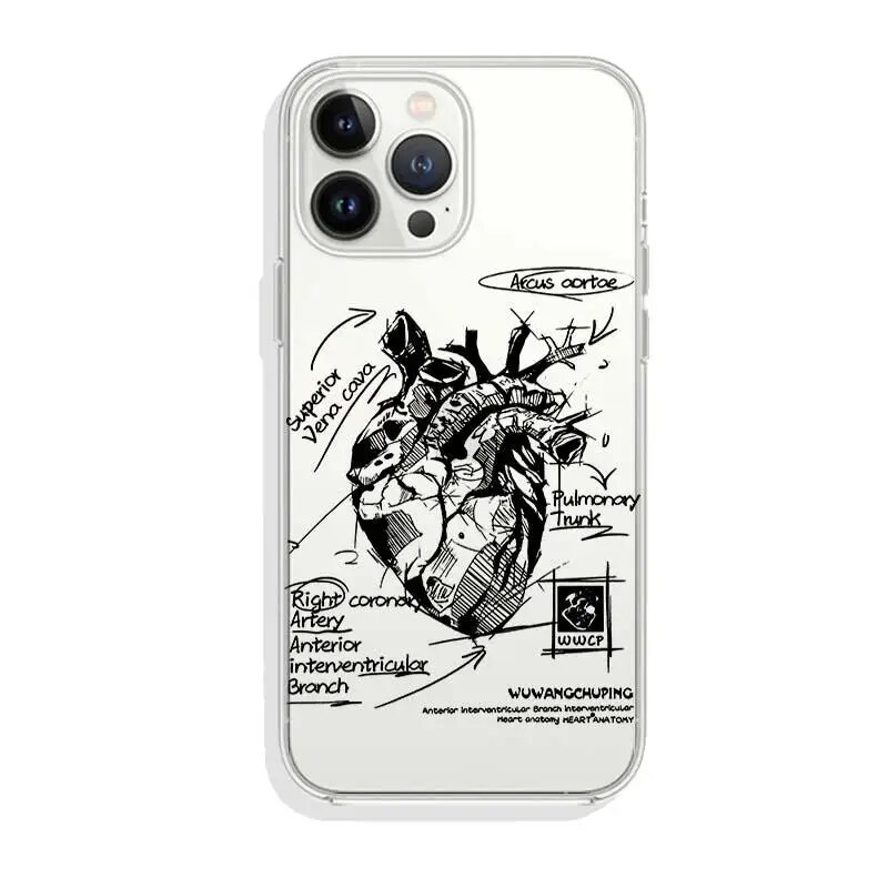 Чехол Для Телефона С Креативным Дизайном В Форме Сердца Для iPhone 16/15/14/13/Mini/12/11 Pro Max/XS/XR/7/8 Plus/SE, Пылезащи.