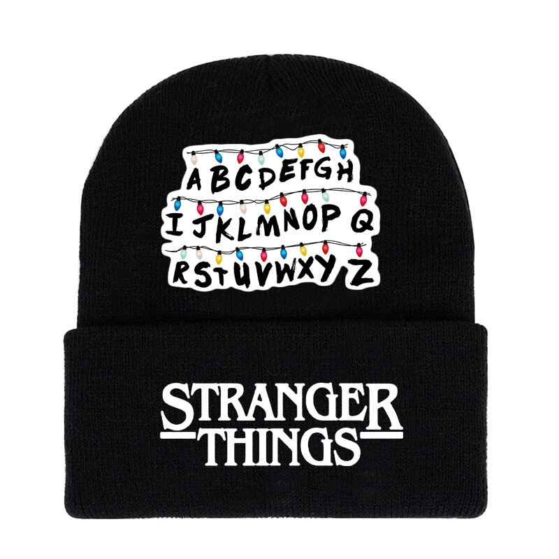 Stranger Things 4 Stranger Things юбилейная вязаная шапка с принтом бархатная шапка эластичная шапка Европейская и американская теплая шапка