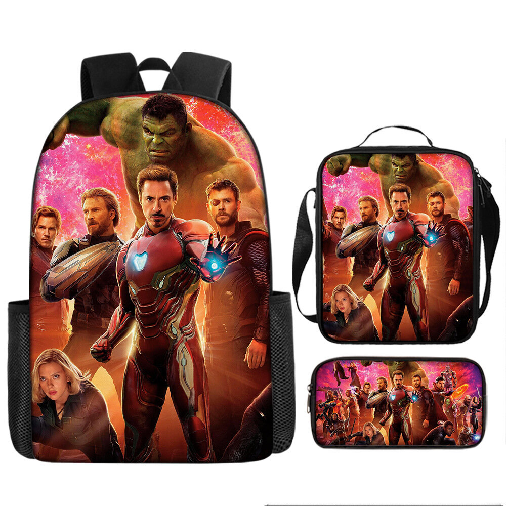 Трансграничный бестселлер: рюкзак «Мстители», набор школьных сумок из трех предметов для учащихся начальной и средней школы, рюкзак с цифровой 3D-раскраской