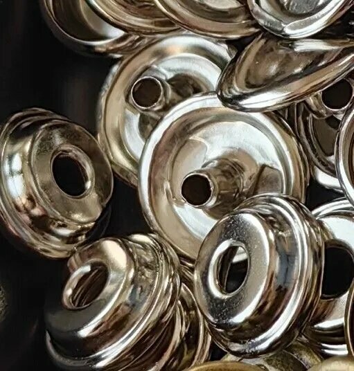 Кнопки металлические для одежды и кожи с ручным прессом и насадками для установки, набор "Серебро" , 100 штук