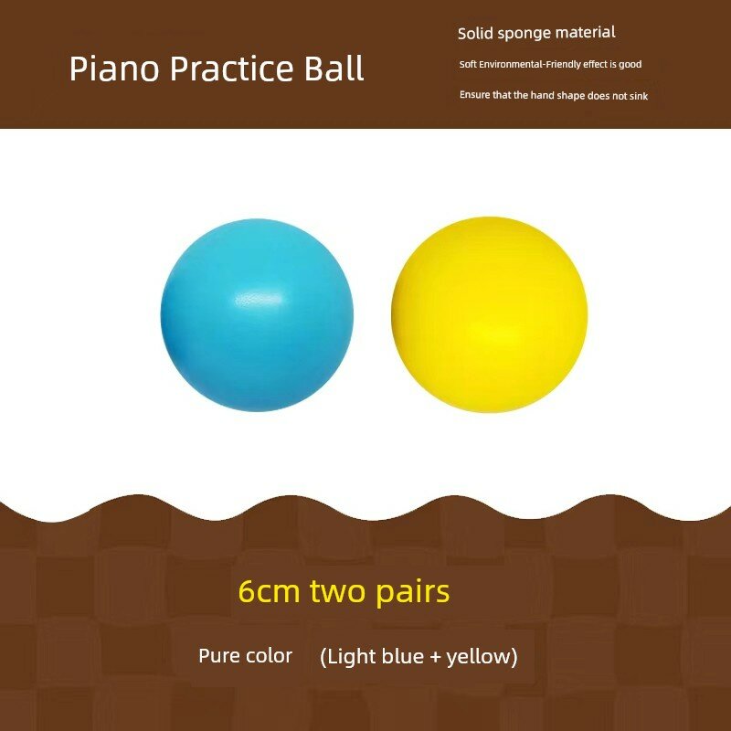 Тренажер для пальцев на пианино синий и желтый, 6 см, набор из 2 штук, возраст 4-8 лет