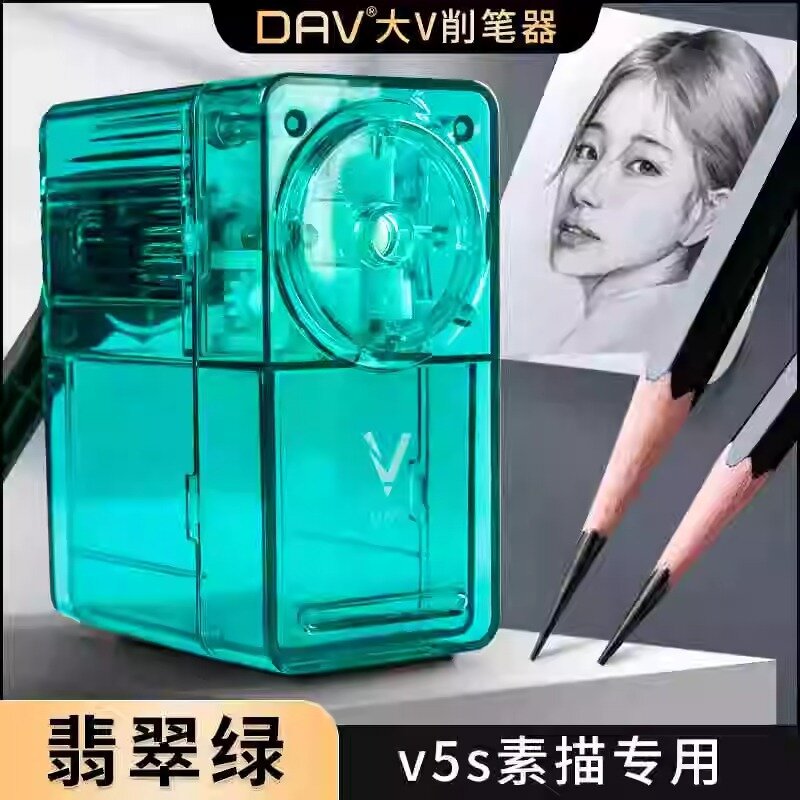 Точилка DAV Big V, изумрудно-зеленая, для карандашей