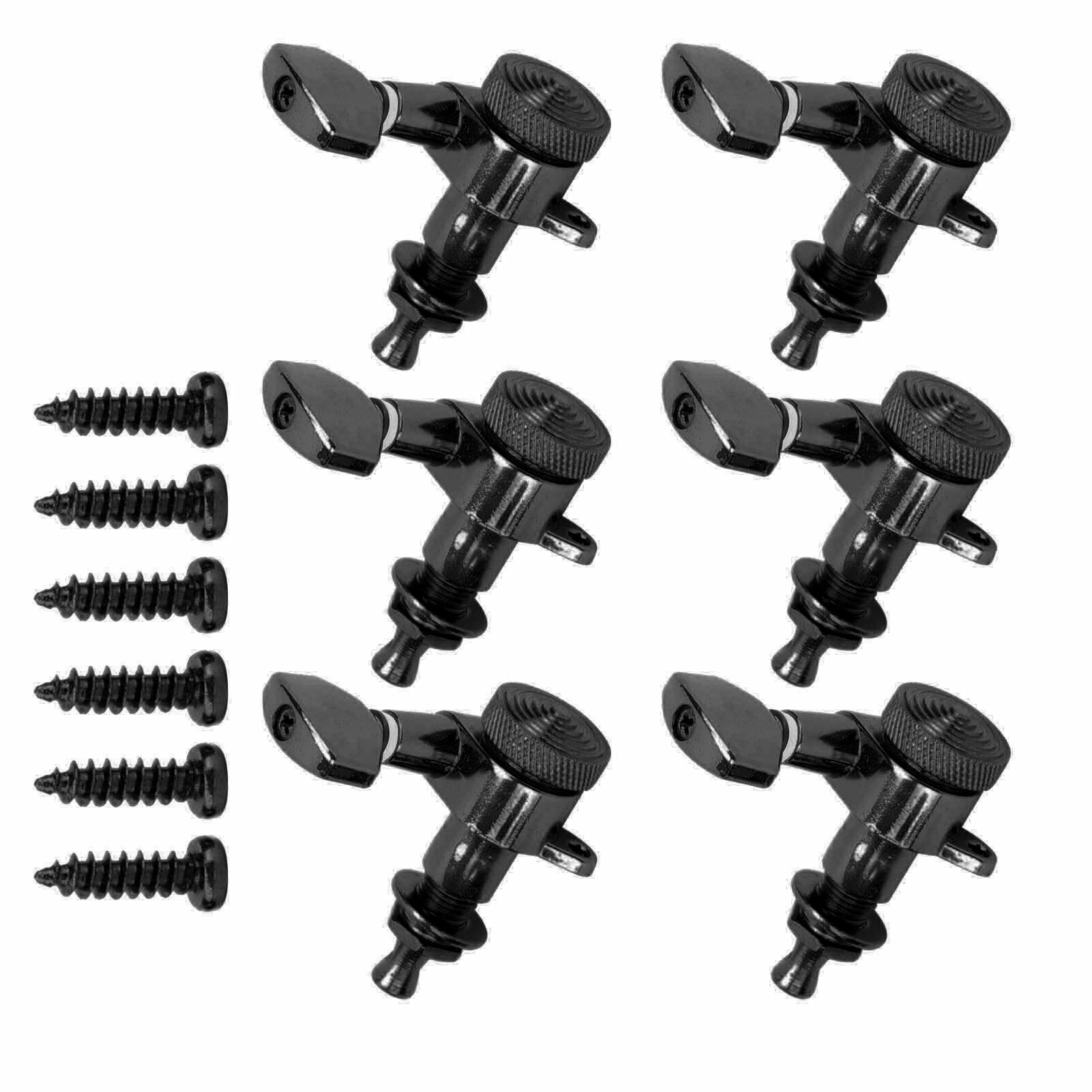 Guitar Locking Tuners Lock String Sealed Tuning Key Pegs Machine Heads Music Accessory XFNHBK(6Pcs Left )